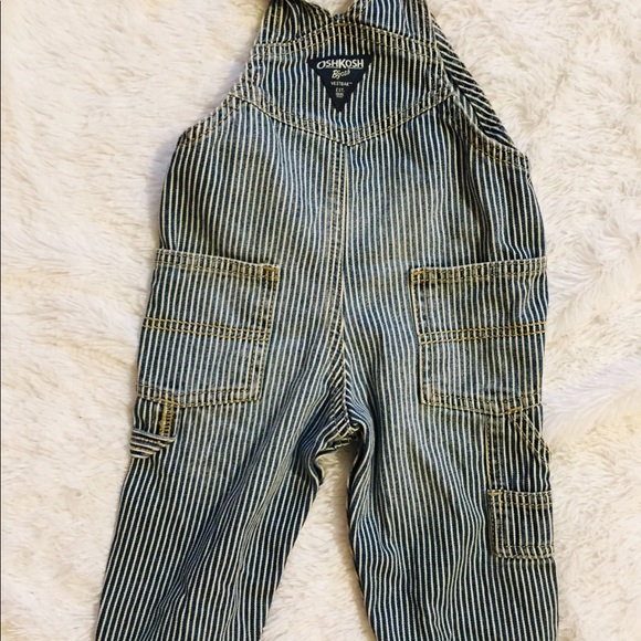 OshKosh B'gosh | One Pieces | Oshkosh Baby Overalls Blue White Striped ...